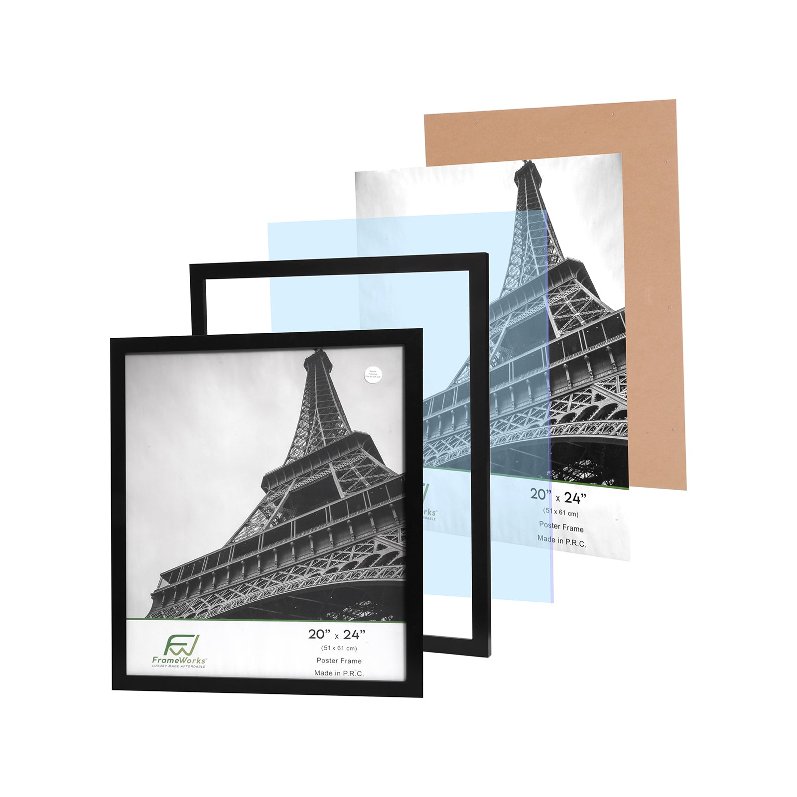 20" x 24" Black MDF Wood Multi-Pack Back-Loading Poster Frames – The ...