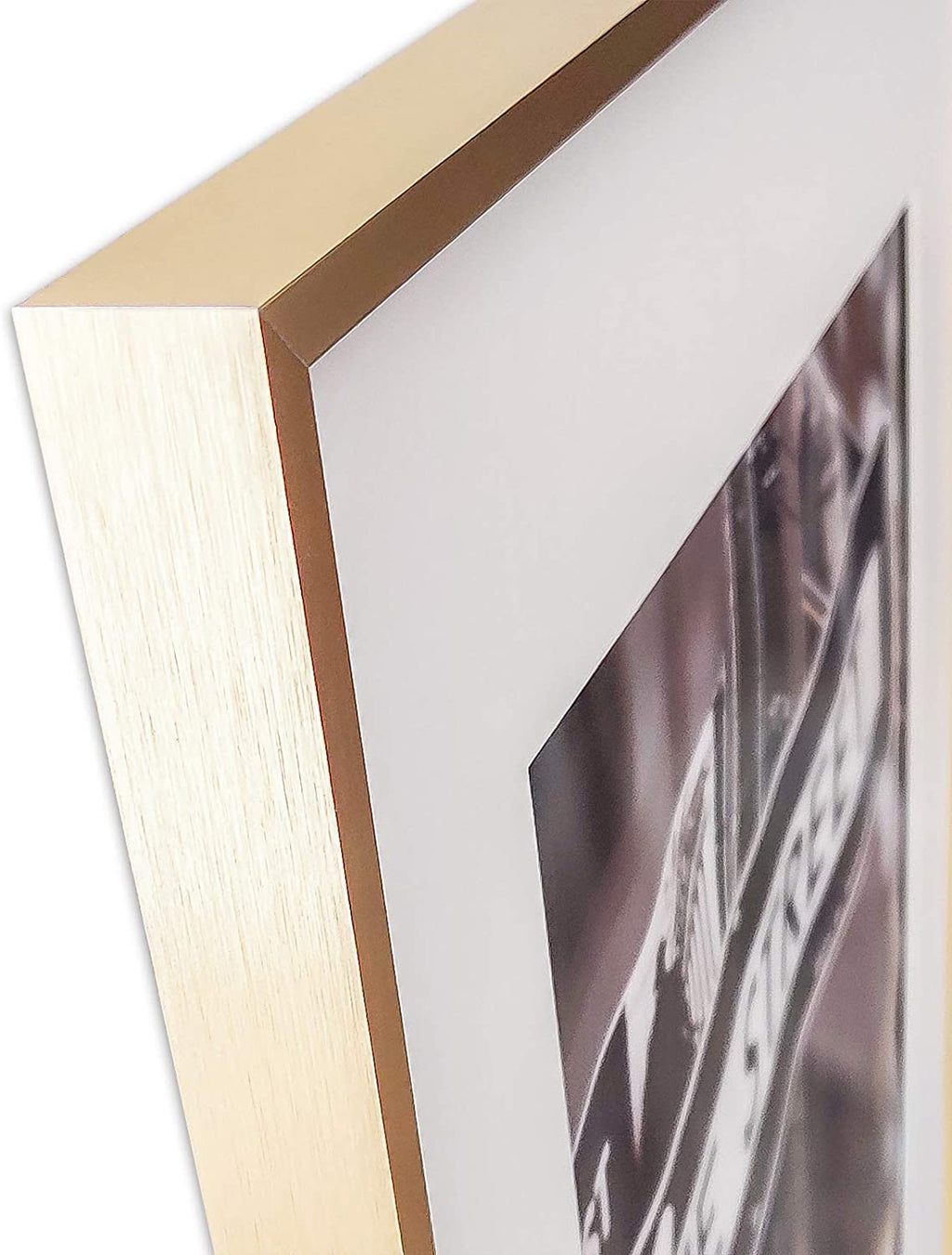 18" x 24" Gold Aluminum Picture Frame with Tempered Glass, 12" x 18" M ...