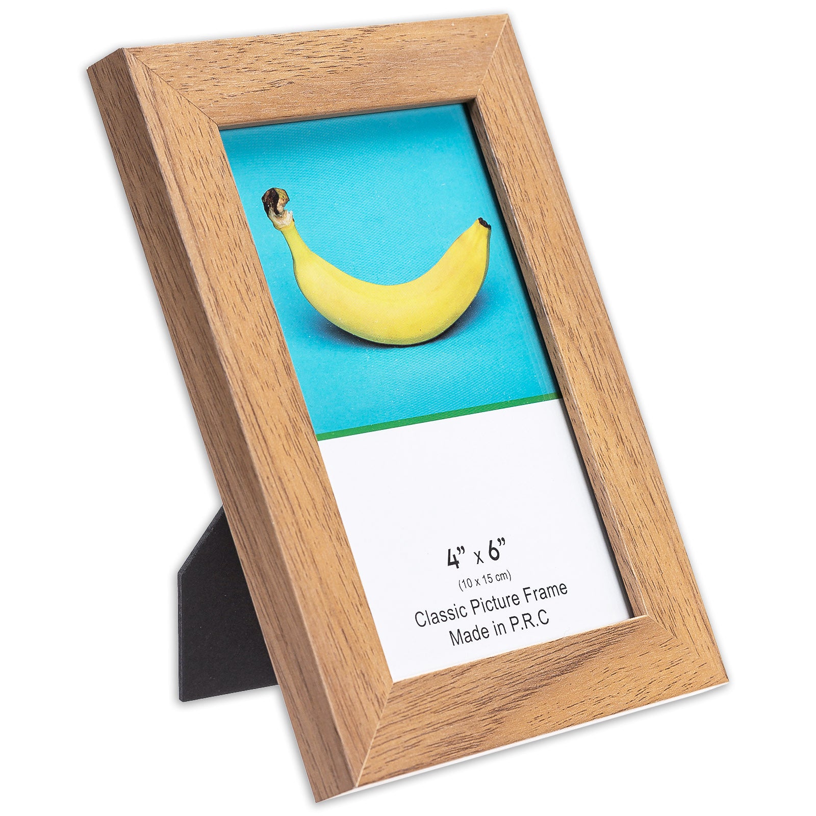 4" x 6” Classic Light Oak MDF Wood Picture Frame with Tempered Glass ...