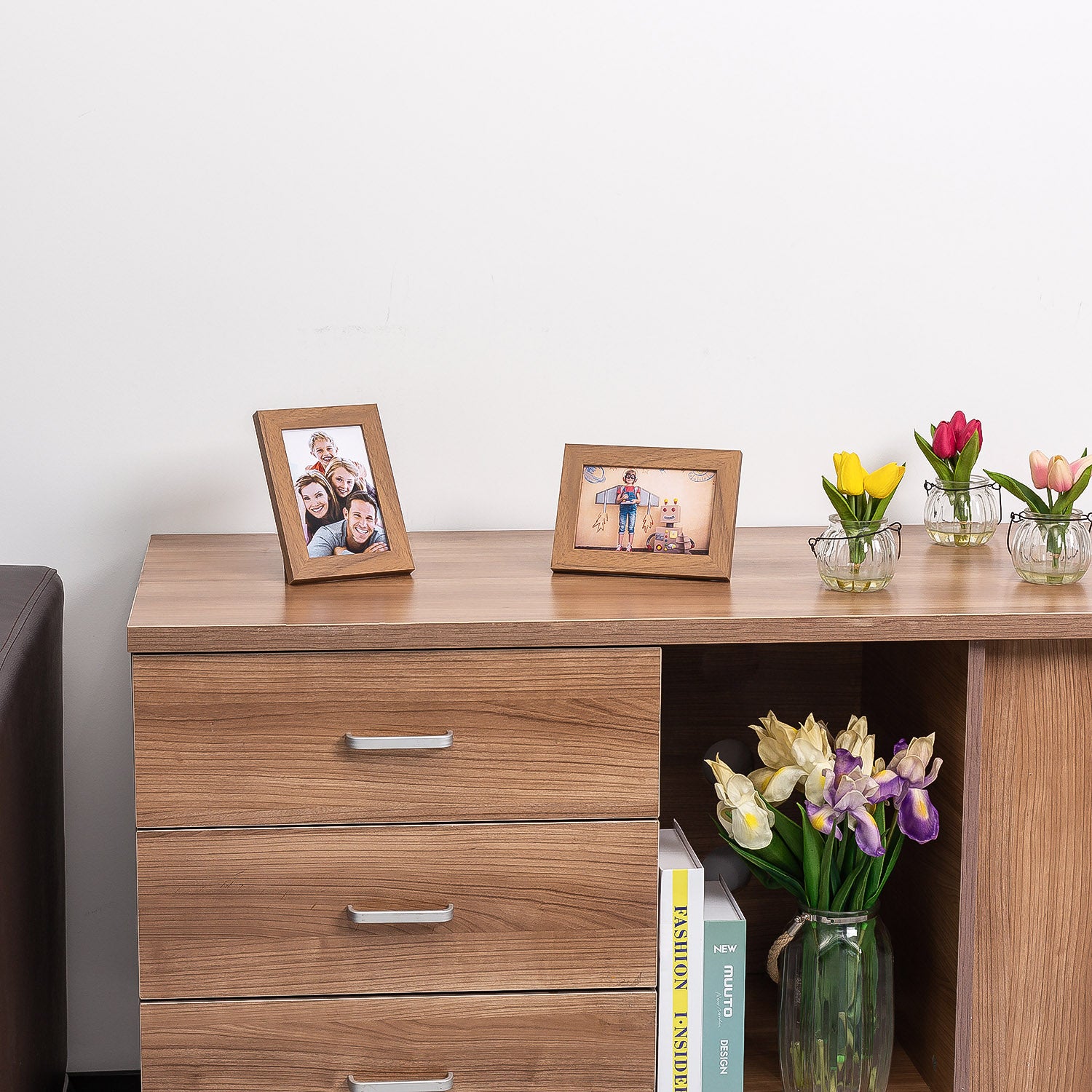 4" x 6” Classic Light Oak MDF Wood Picture Frame with Tempered Glass ...