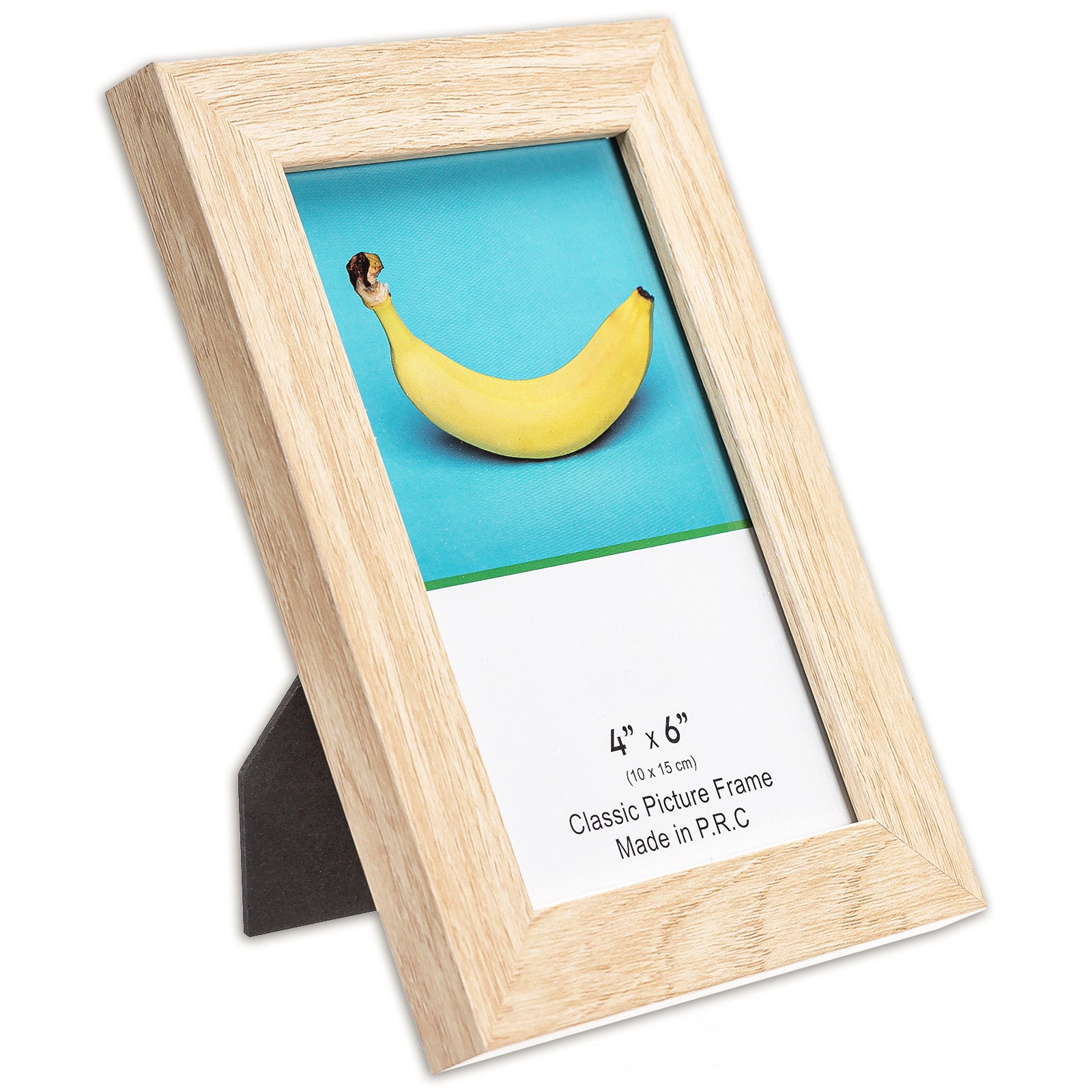 4" x 6” Classic Natural Oak MDF Wood Picture Frame with Tempered Glass ...