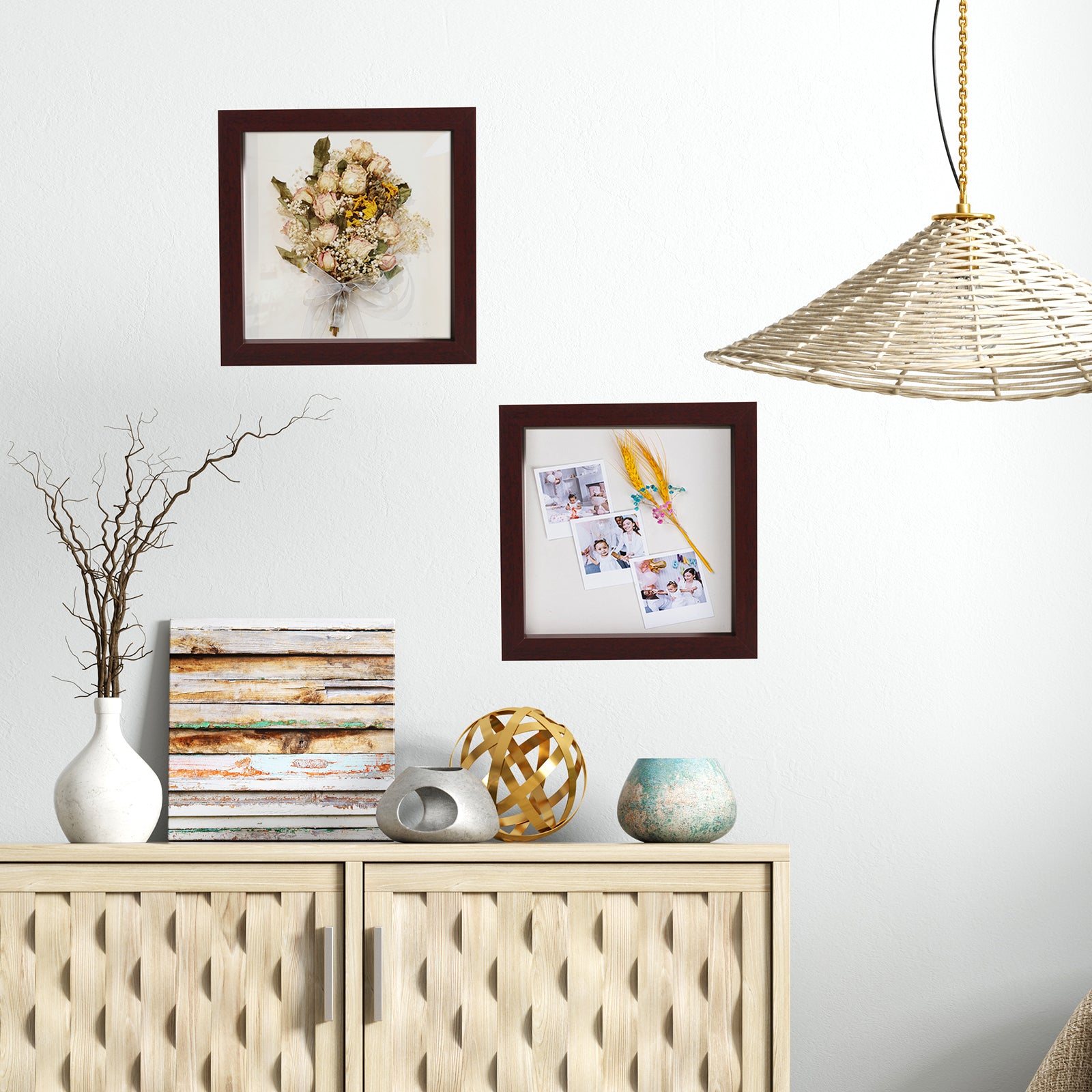 8" x 8” Mahogany MDF Wood Shadow Box Frame – The Display Guys