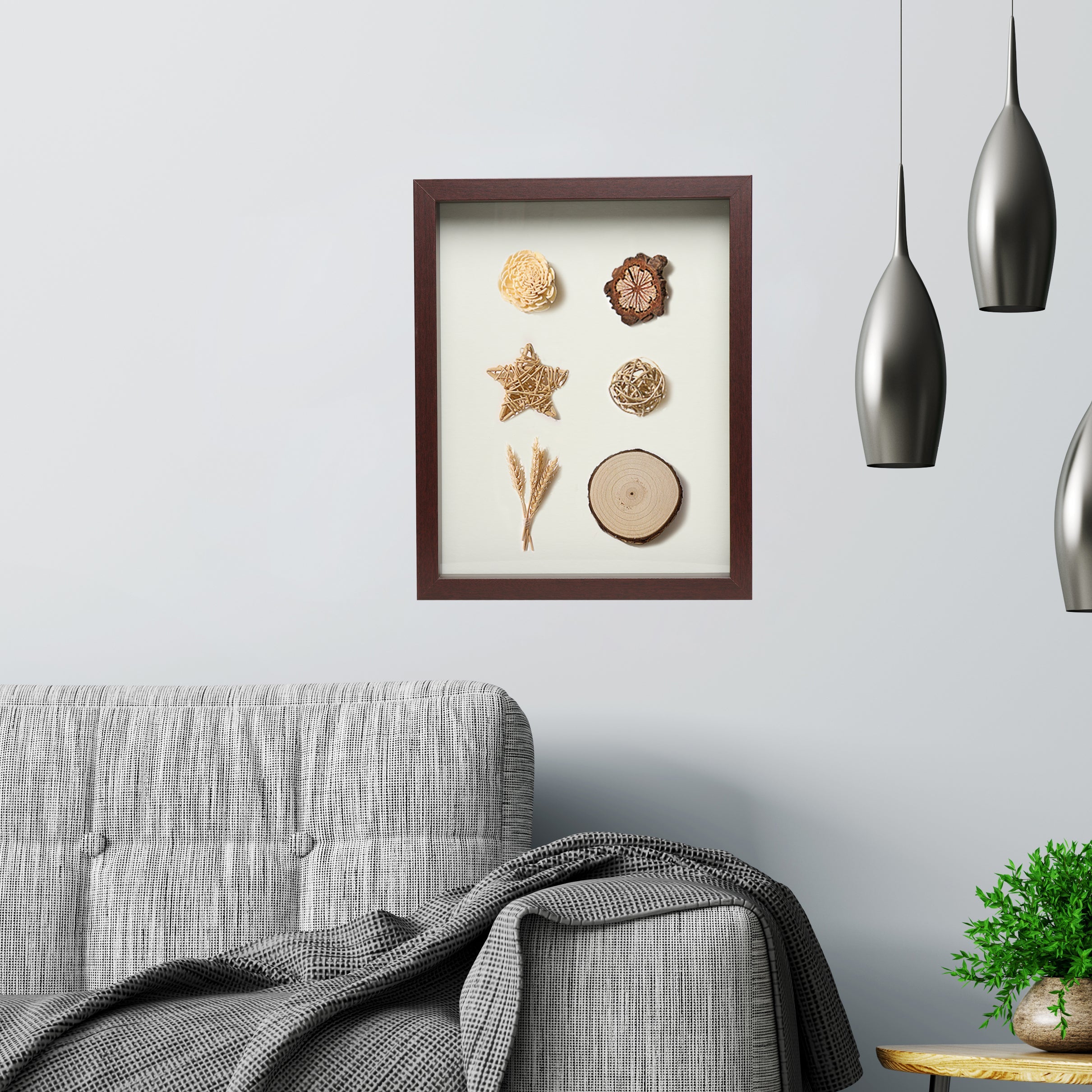 8.5” x 11” Mahogany MDF Wood Shadow Box Frame – The Display Guys